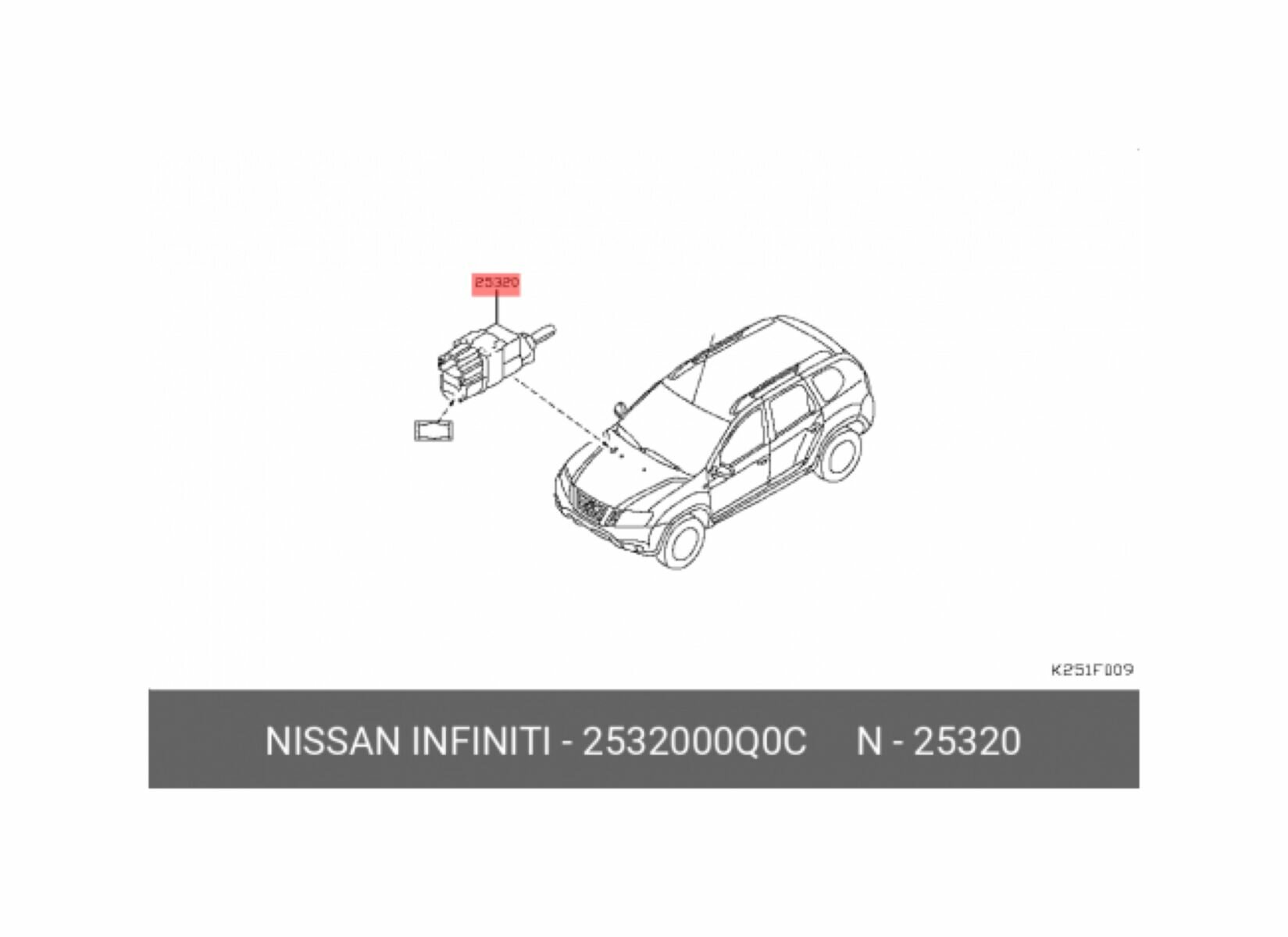 Концевик Педали, Нап [Org](Nissan 2532000Q0C)
