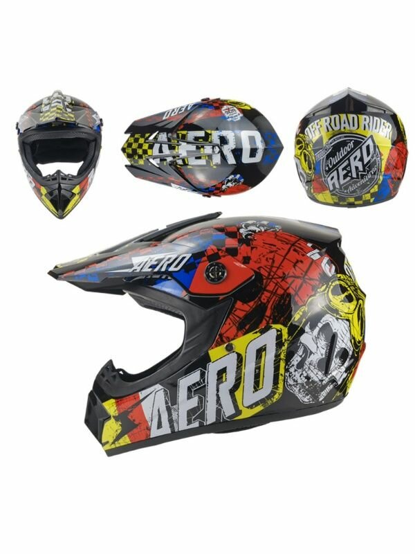 Шлем фулфейс велосипедный, Шлем для даунхилла и MTB, Высокопрочный ABS, Вентилируемый амортизатор