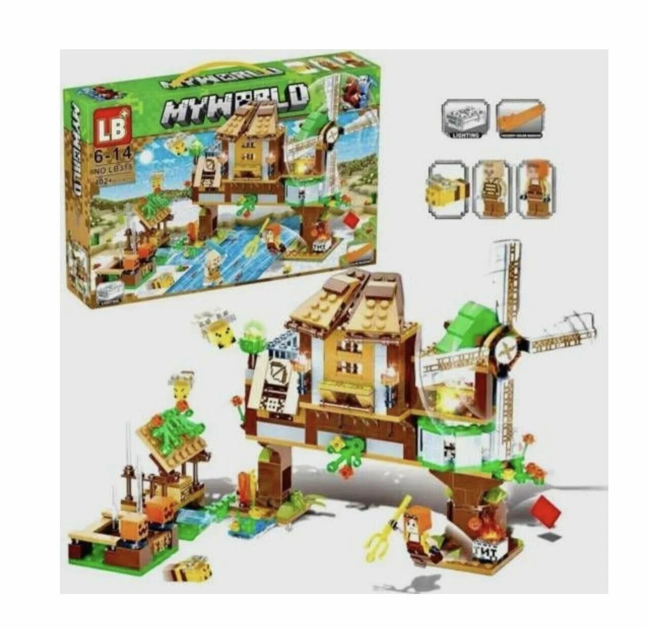 Конструктор MINECRAFT LB+ Водяная ферма №LB318 402 детали