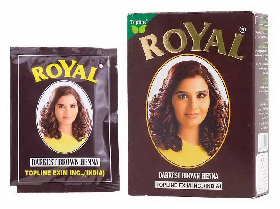 Хна "Royal" Darkest Brown (тёмно коричневая) 1 пакетик 10 гр. (made in India)