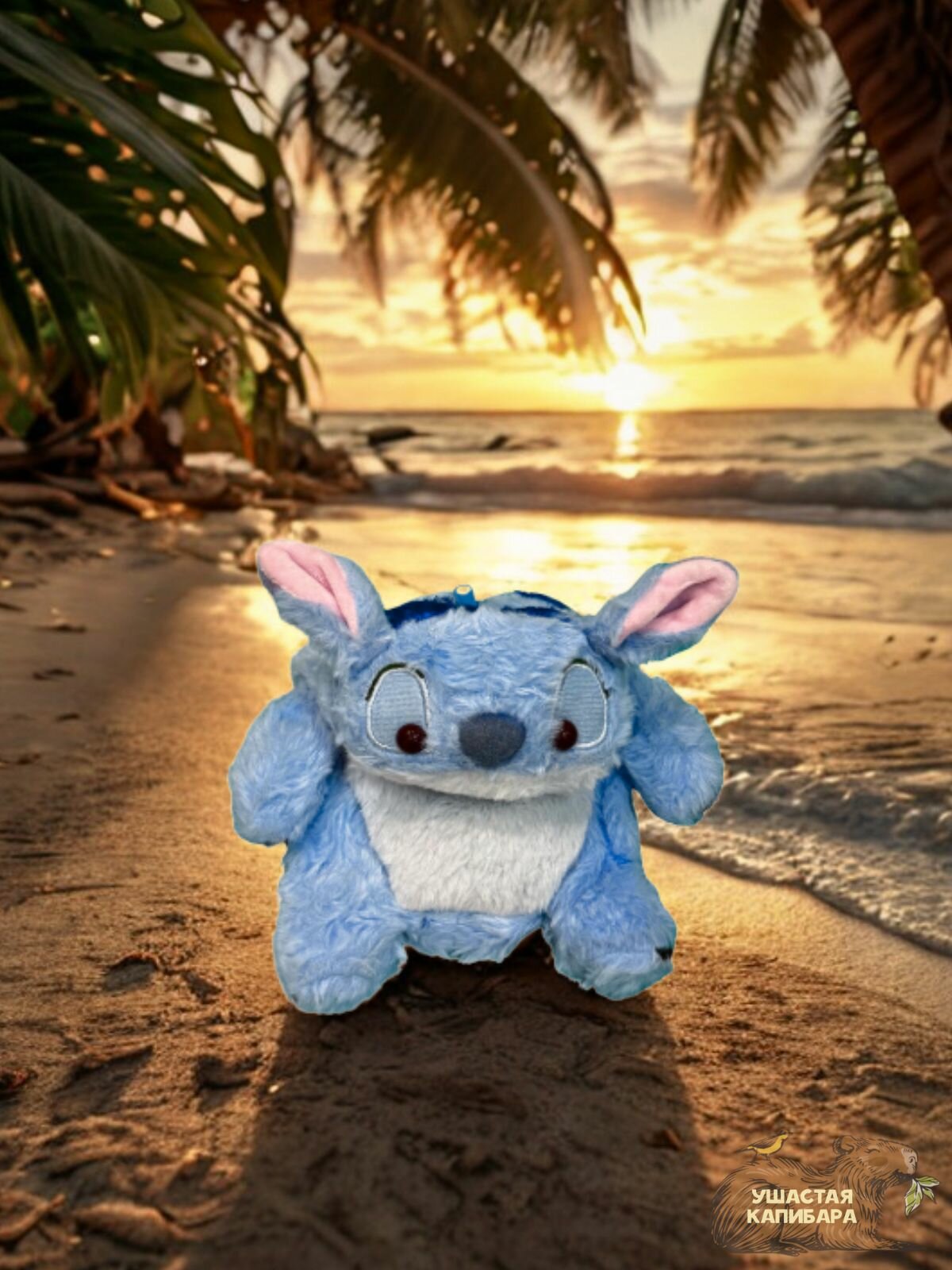 Пенал-косметичка Стич Плюшевый, мягкий, для хранения канцелярии