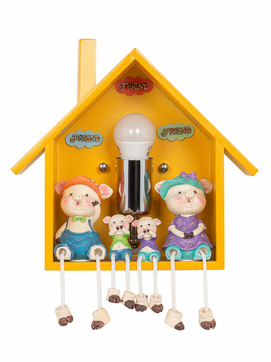 AMD5008 Бра Funny kids Домик H250 L220 1*E27 Жёлтый