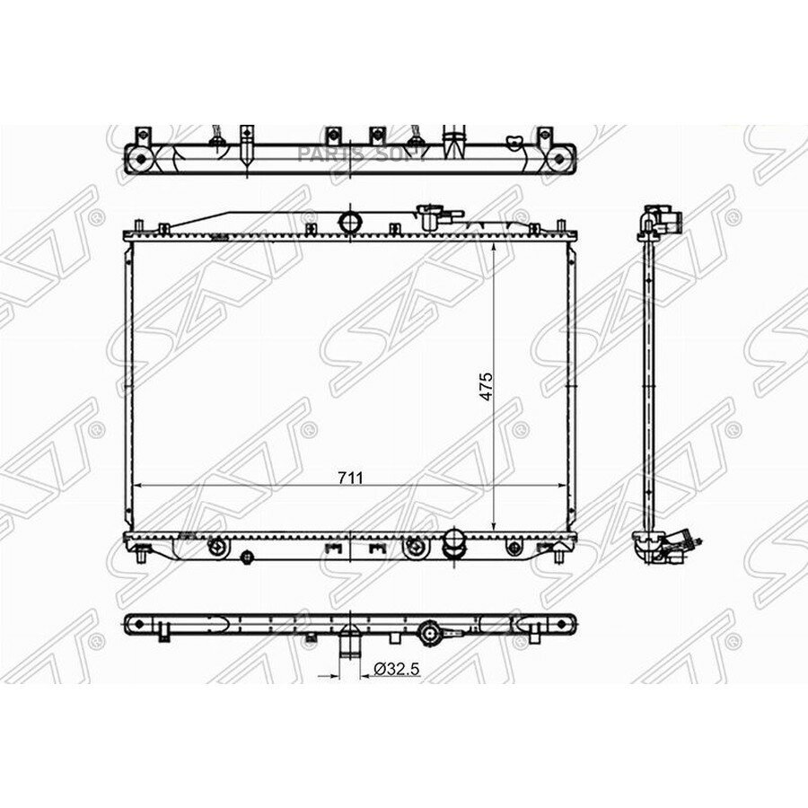 Радиатор Honda Stepwgn 05-09 от официального дистрибьютора, SAT, артикул HD0009RG