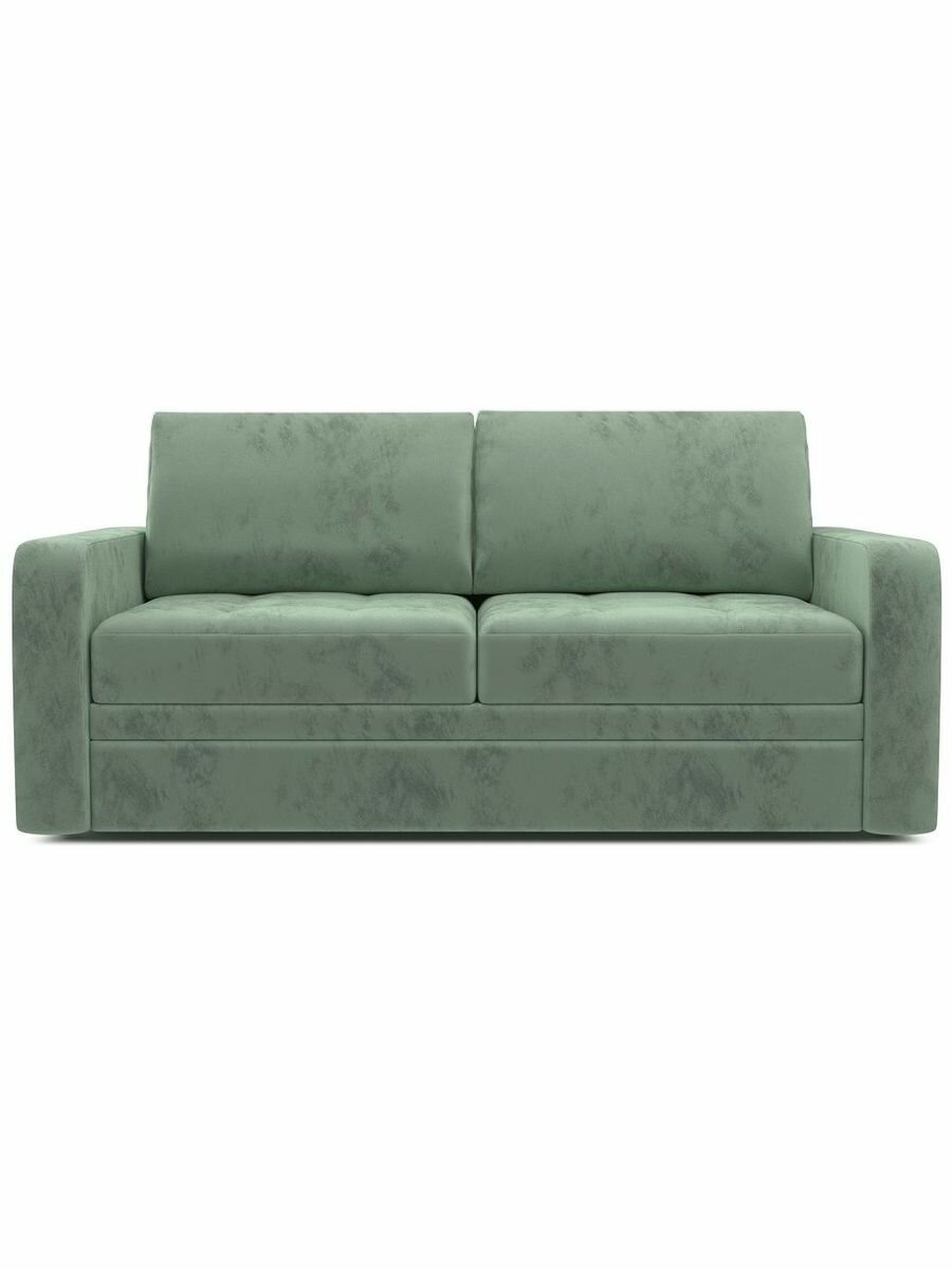 Диван-кровать раскладной PUSHE Бруно 150 велюр, зеленый Nebby 915