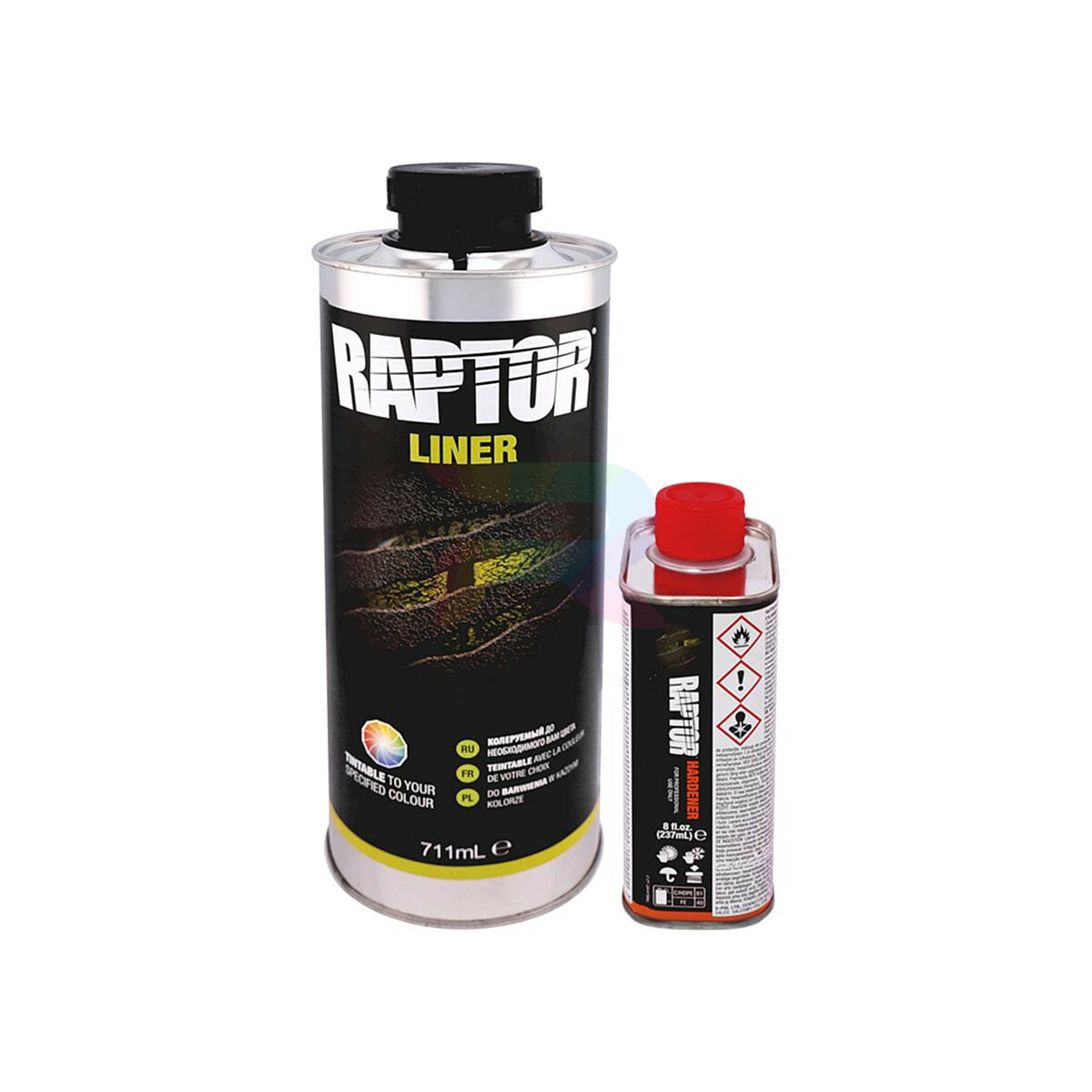 Защитное покрытие раптор U-POL RLT/S1 Raptor Tintable колеруемое (бесцветное) 750 мл. с отвердителем 0,25 л.