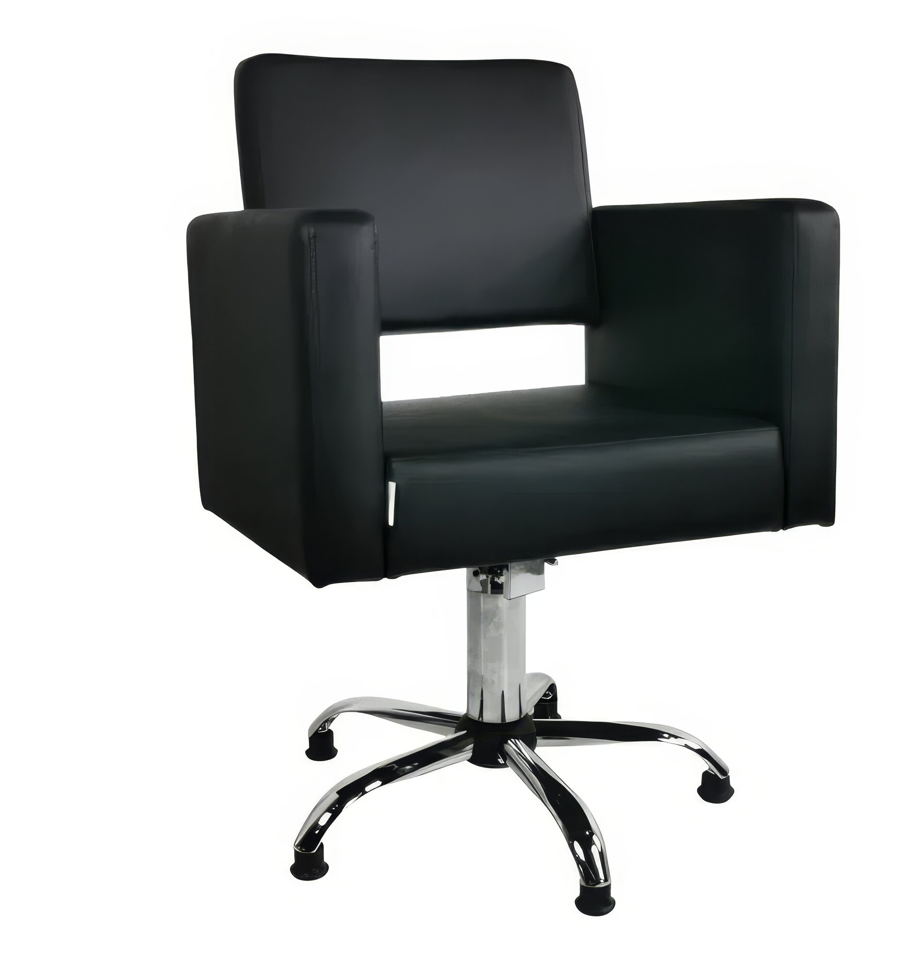 Парикмахерское кресло «Кубик II», черный цвет- основание пятилучье