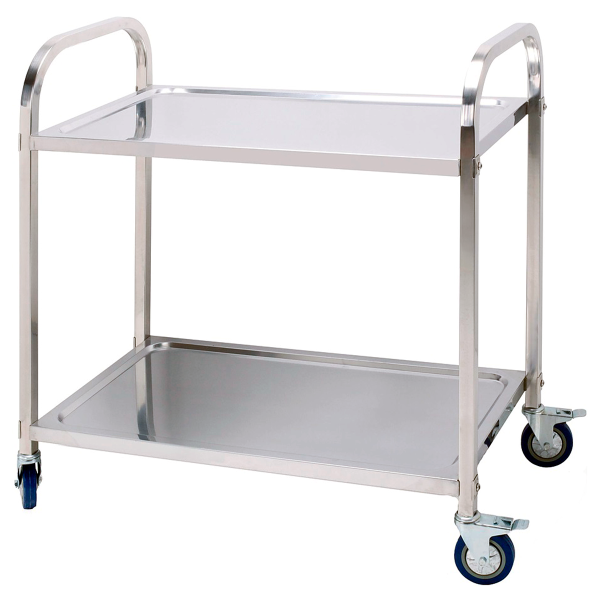 Тележка сервировочная Hurakan HKN-TS2, серая, нержавеющая сталь, 85х90х45 см
