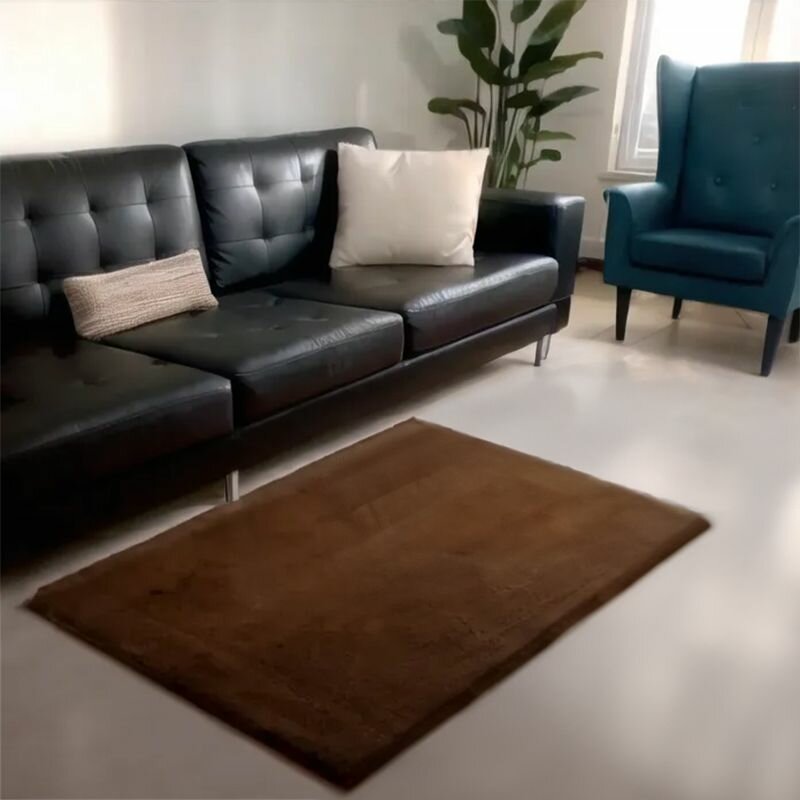 Квадратный ковер из искусственного меха кролика, 100x160CM короткий плюш, точечное пластиковое нескользящее дно, можно использовать в спальне гостиной детской комнате