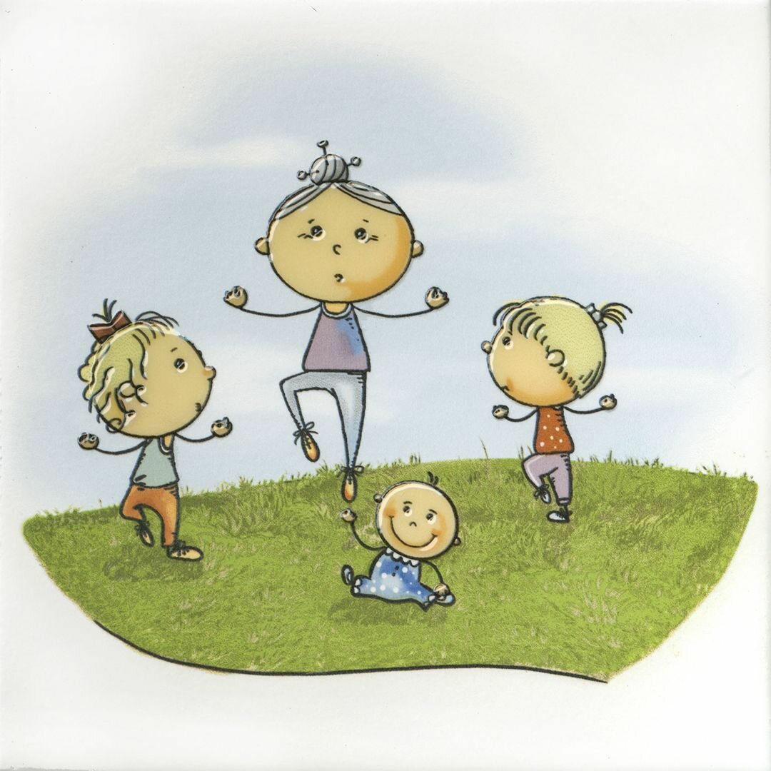 Керамическая плитка KERAMA MARAZZI OS/A254/5009 Декор Весёлые старты "Йога" 20x20x6,9 Цена за 1/шт