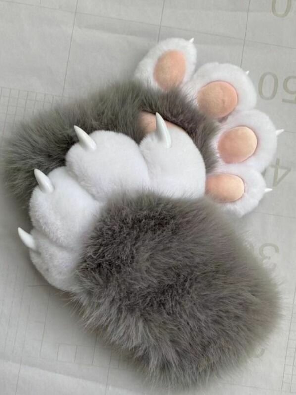 Перчатки с лапами животных, перчатки с кошачьими лапами, меховой костюм