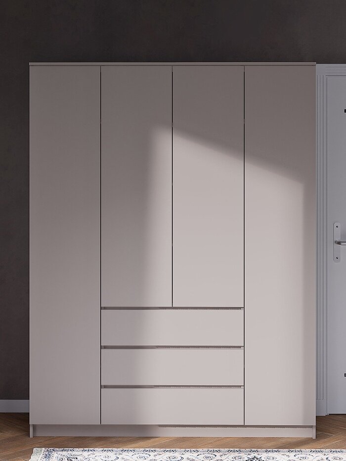 Шкаф Сима-ленд "Лора", ЛДСП, бежевый, распашной, 2.1х1.6х0.5 м