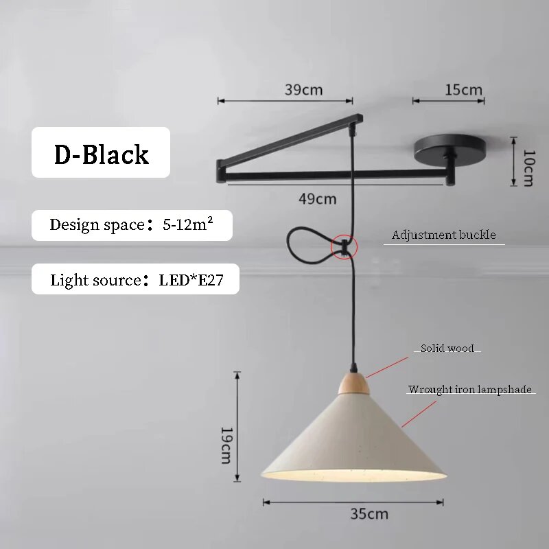 Складная регулируемая люстра для обеденного стола