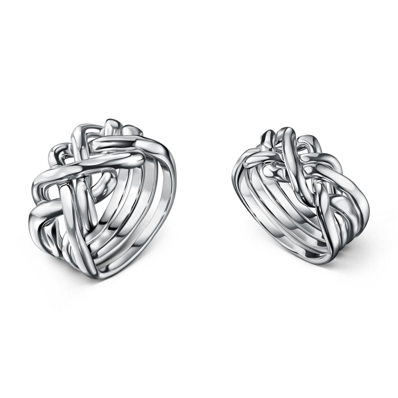 Кольцо механизм, серебро, 925 проба