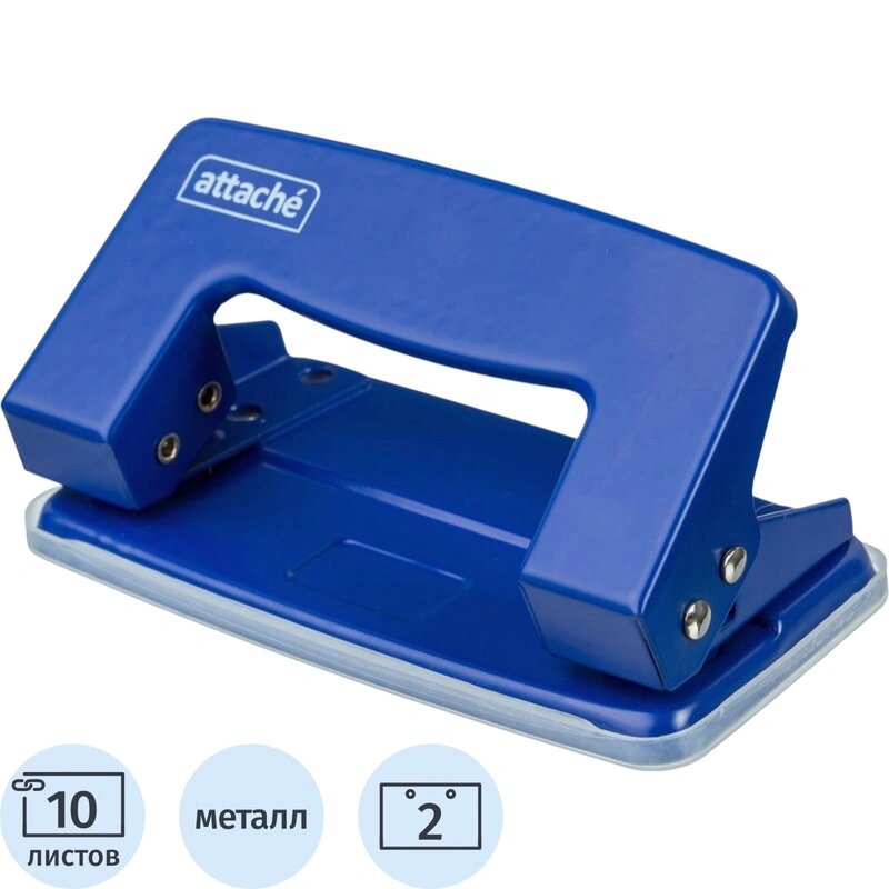 Дырокол ATTACHE 6304 до 10л, металл, синий
