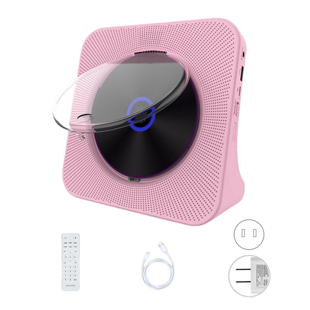 Запасные части для аудиооборудования, Новая портативная Bluetooth CD-плеер с LED-экраном и пультом дистанционного управления, перезаряжаемый - розовый - американская версия, 1 набор