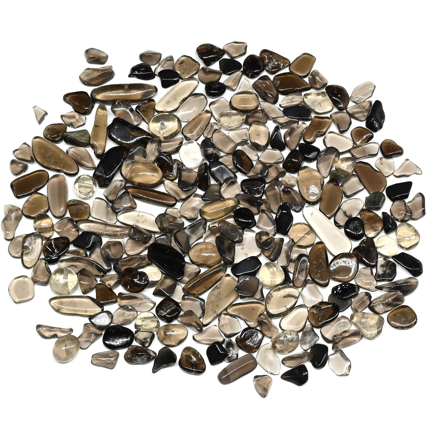 Раухтопаз (Дымчатый кварц) 1С галтовка фракция 5-10мм, упаковка 100г .