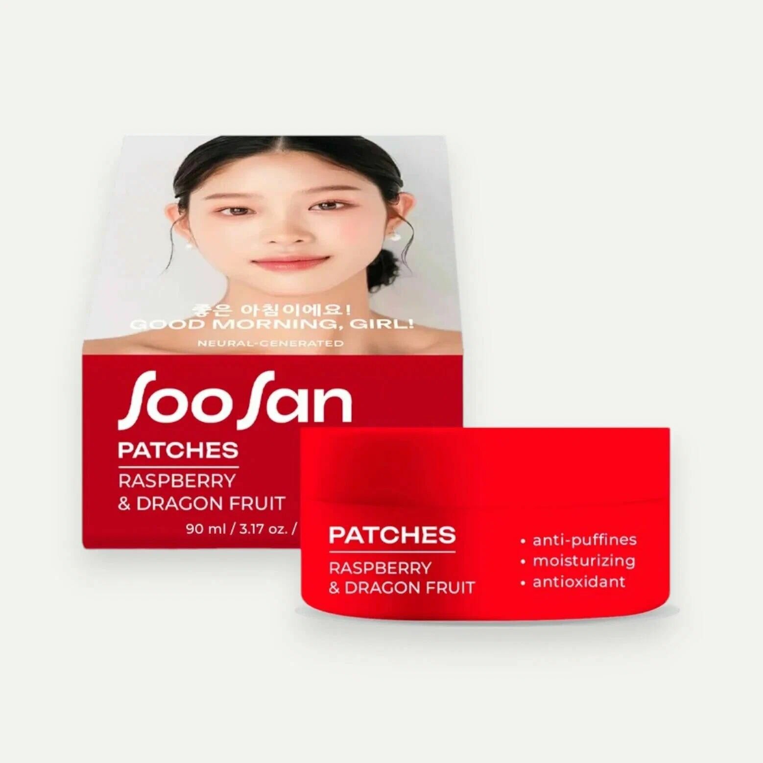 SOOSAN Патчи для глаз от отеков и мешков с экстрактами малины и драгонфрута Patches with Raspberry & Dragon Fruit 90мл