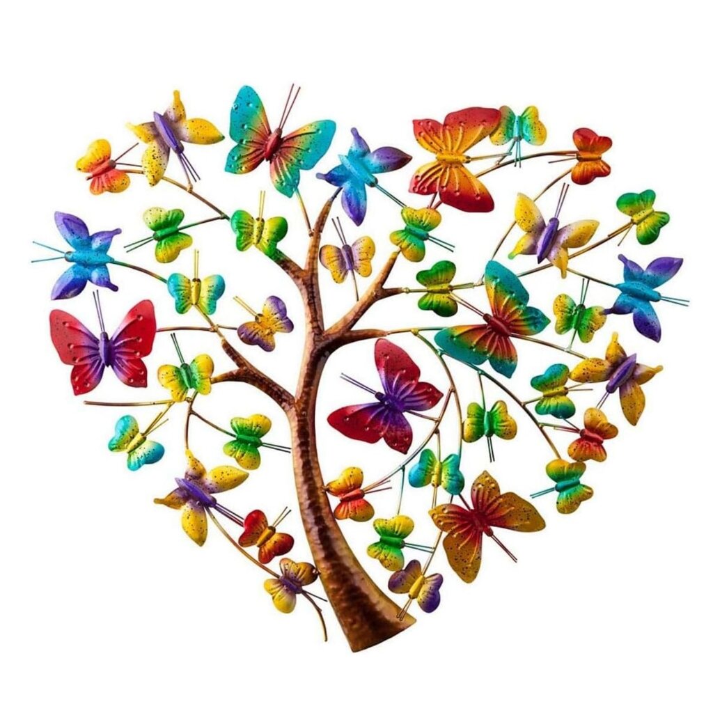 Металлическая Настенная Скульптура Дерево Жизни Изысканное Искусство для Стильных Интерьеров