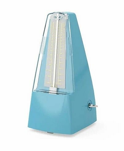 Метроном LUCKMARKET Solo S-350, механический, встроенный звонок, пластиковое основание, голубой