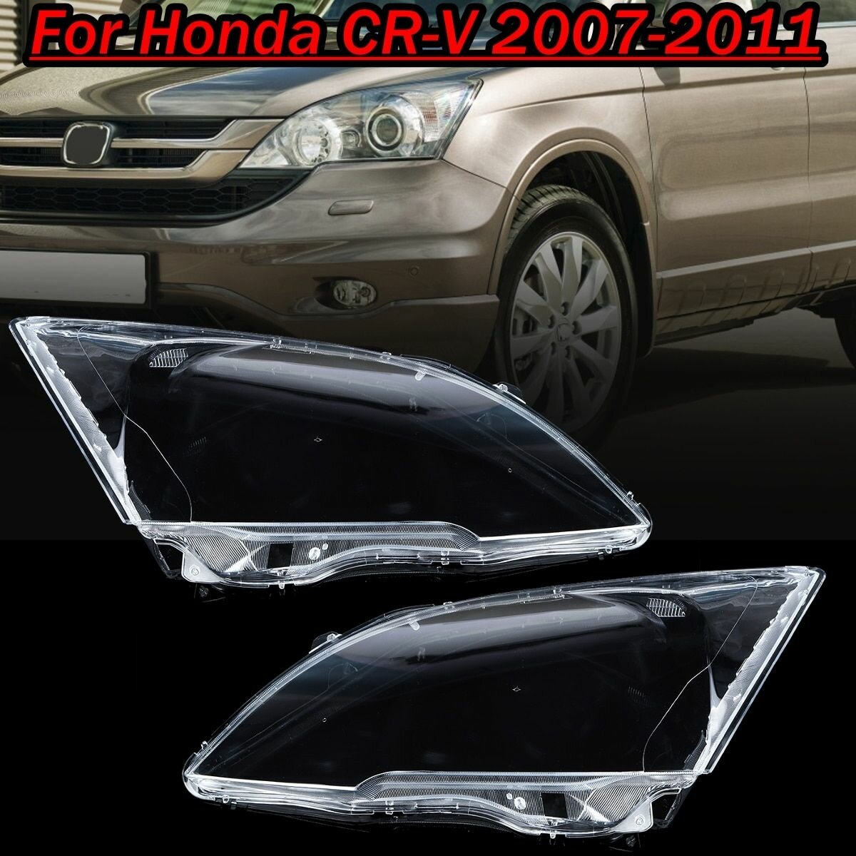 2PCS автомобильная фара прозрачный корпус абажура для Honda CRV 2007 2009 2010 2011,2