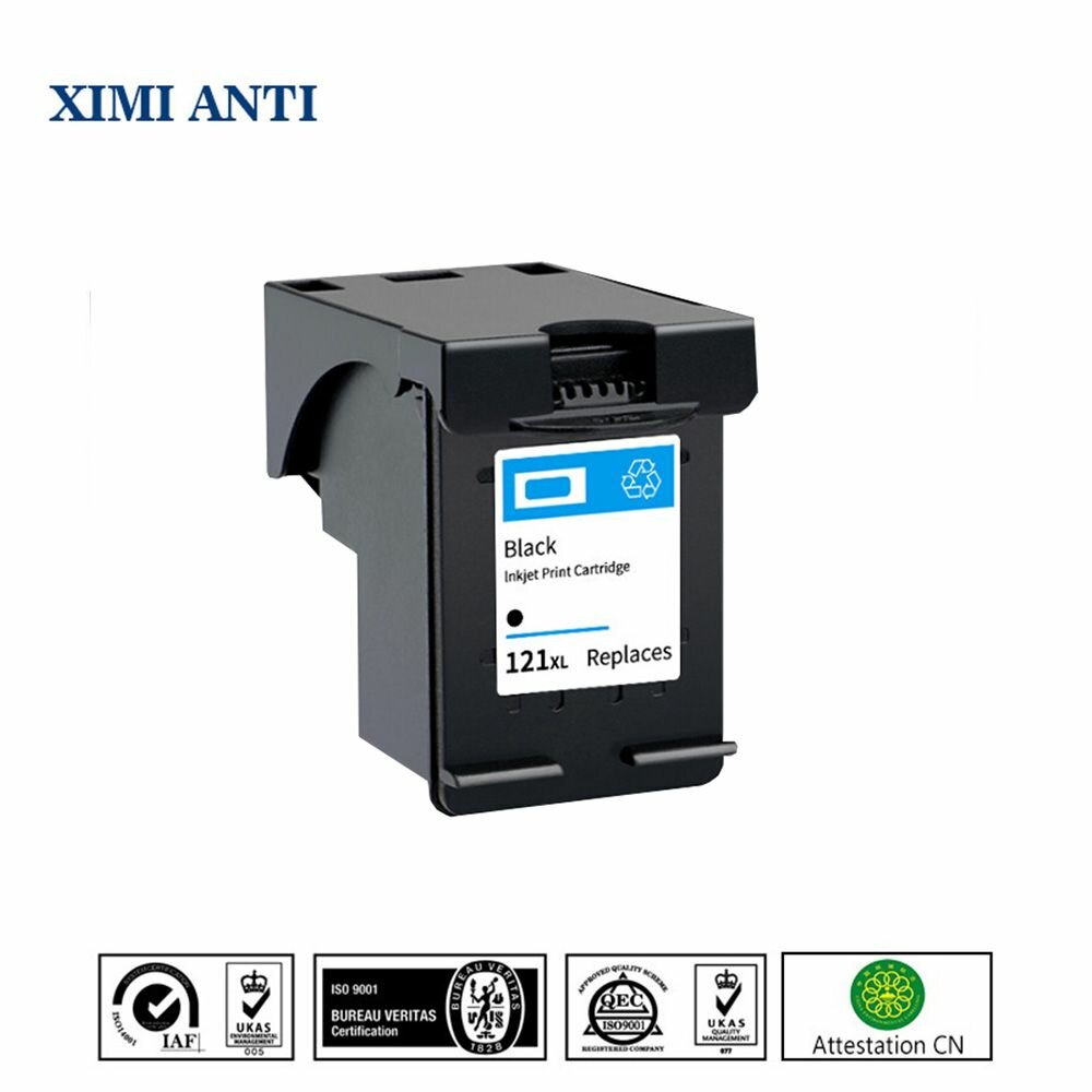 Замена картриджа XIMI ANTI 121XL для HP121 / HP F2483 / HP 121 XL для принтеров Deskjet D2563 F4283 F2423 F2483 F2493 F4213 F4275(Чёрный/1)