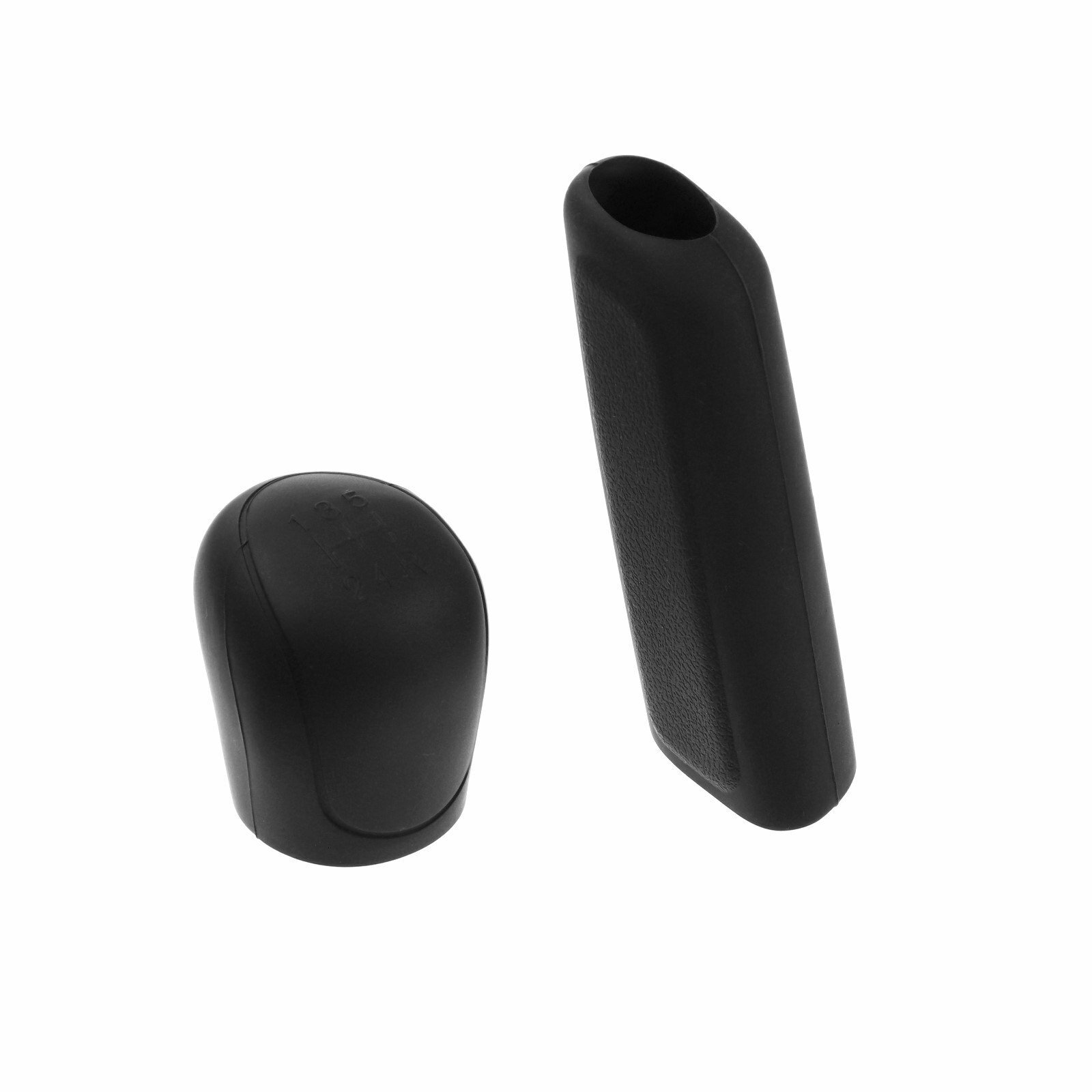 Чехол на ручку КПП, ручник, черный, набор 2 шт, цвет: чёрный