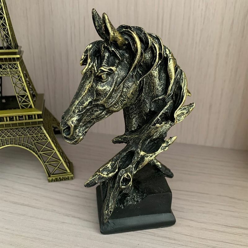 Статуэтка для интерьера, декор для дома, смола , Статуя с лошадиной головой , Фигурка лошади