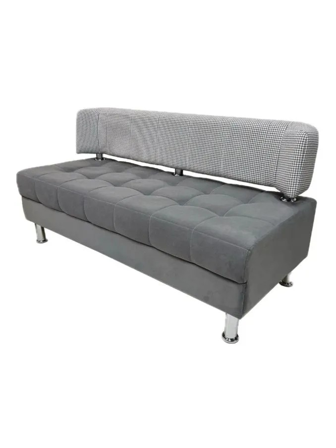Диван прямой прага 150х67х77 см, нераскладной, серый велюр/лапки
