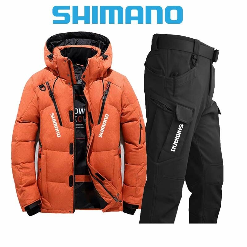 Shimano Зимний водонепроницаемый рыболовный костюм Shimano 2024, лыжный пуховик и альпинистский