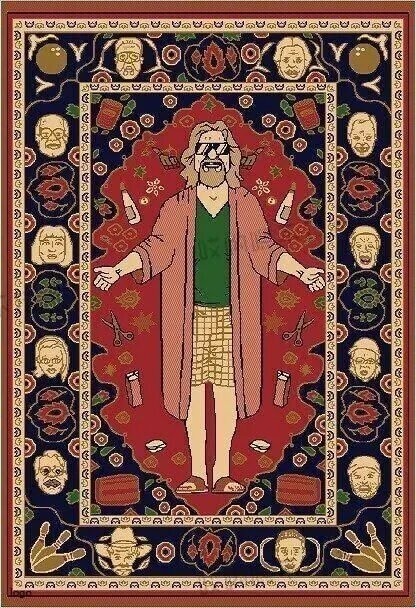 Ковер Лебовски, мягкий ворс 8 мм, легко чистится, гипоаллергенный, 1 x 1.5 м