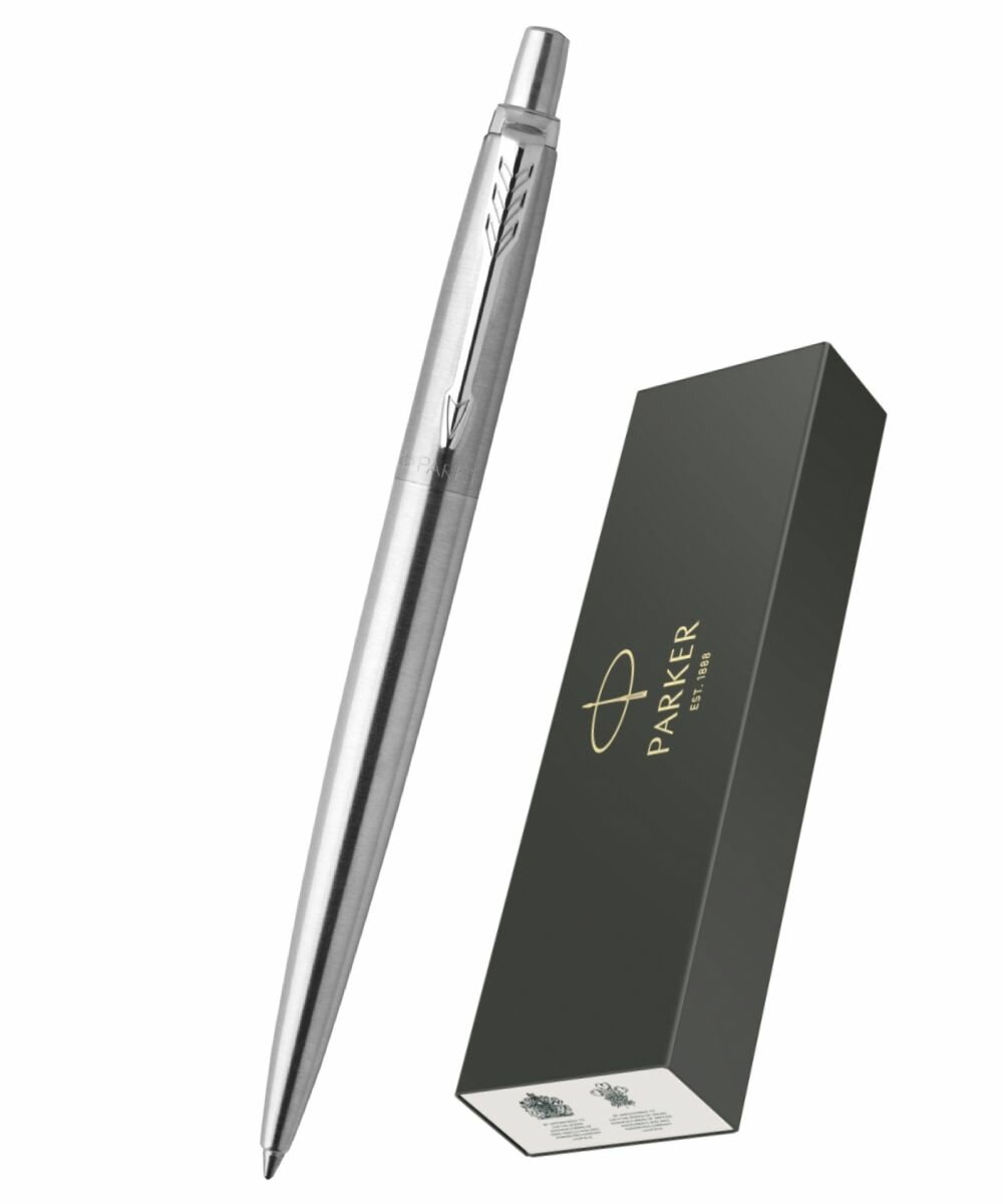 PARKER Ручка шариковая "Jotter Core Stainless Steel CT", корпус серебристый, хромированные детали, синяя, 1953170