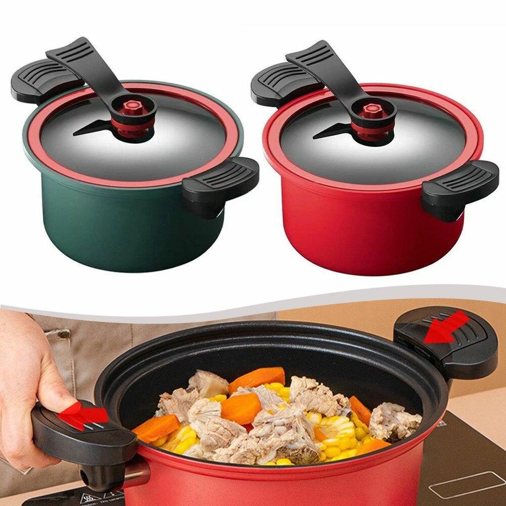 OZ-EXMA 3,5 л Кухонная вакуумная кастрюля для супа с антипригарным покрытием Посуда для микроволновой печи, кастрюля для тушения