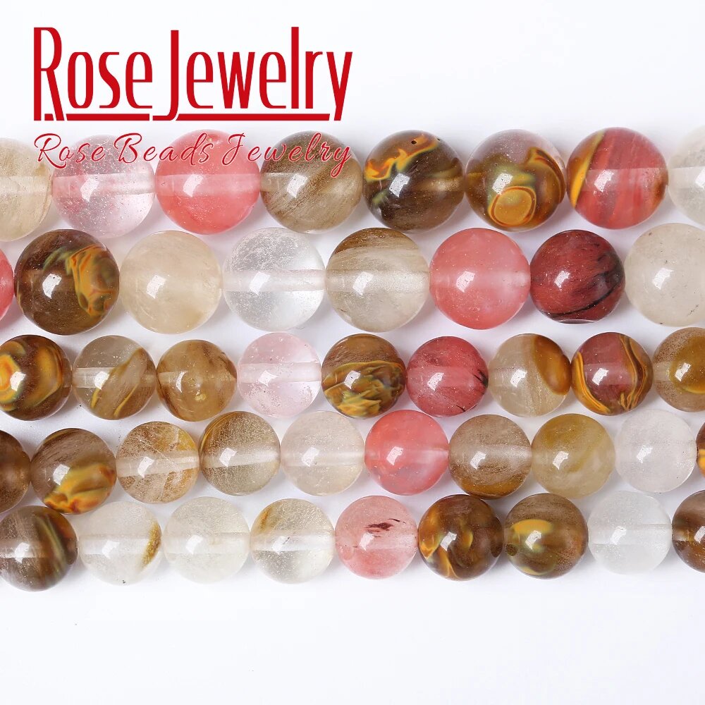 Натуральный арбузный турмалин бусины Rose and Beads 4/6/8/10/12 мм 8mm 46pcs beads