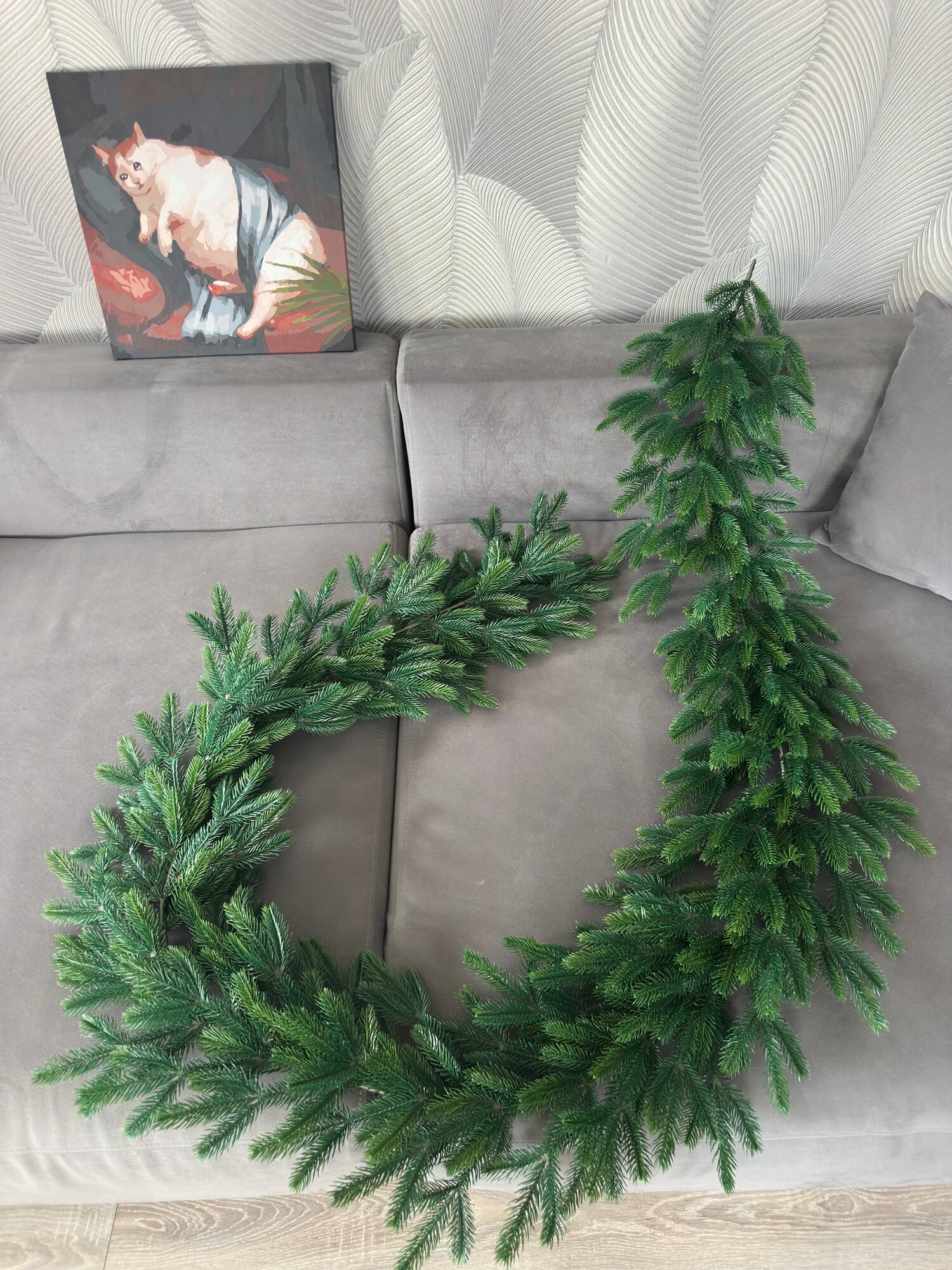 Гирлянда “Хвойная”, литая, с градиентом, ручная работа, 280 см