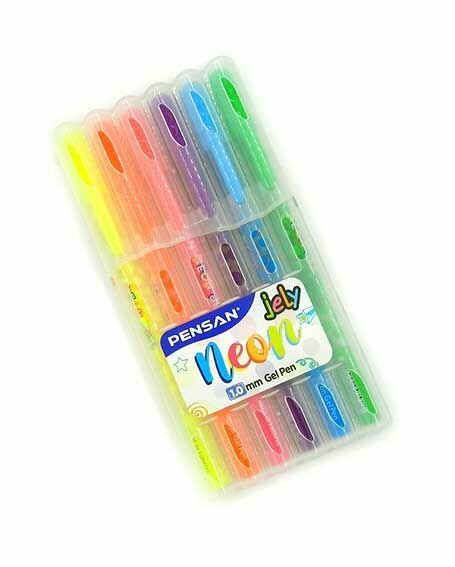 Гелевые ручки Pensan "Neon Jely Pen", 6 цветов, 1 мм