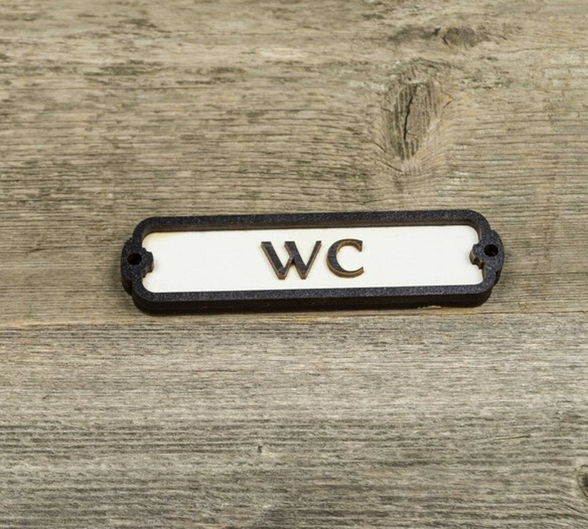 Винтажная вывеска Ais Laser, WC деревянная, знак туалет, 1 шт, белый