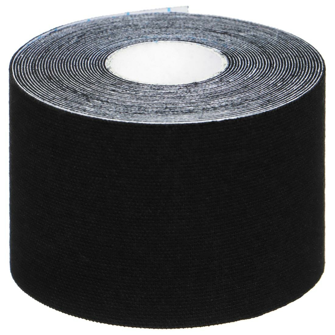 Кинезио-тейп ONLYTOP, материал хлопок, цвет черный, размер 5 м x 5 см