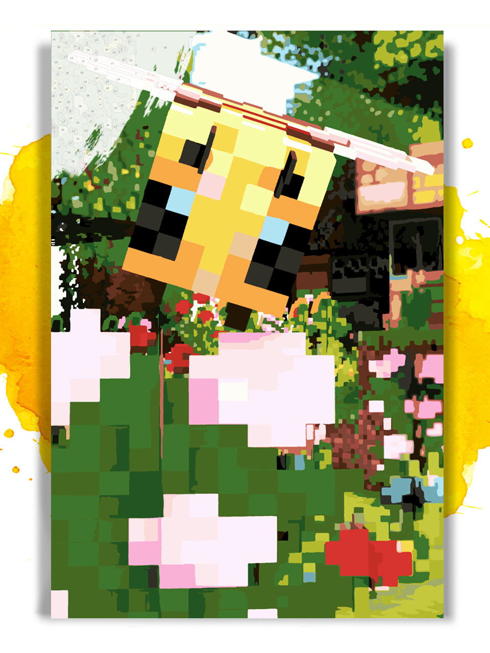 Картина по номерам на холсте Пчёлка майнкрафт, 40 х 60 см