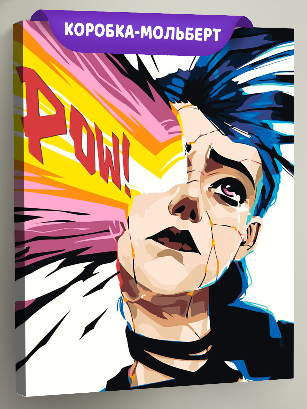 Картина по номерам на холсте с подрамником "Аркейн Лига Легенд лол: Джинкс арт" Раскраска 40x50 см, Мультфильмы Фэнтези