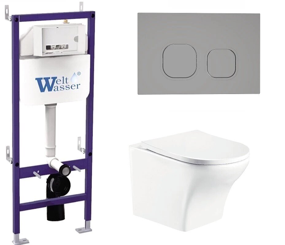 Комплект унитаза с инсталляцией Weltwasser bamberg 460 + odenbach 004 gl-wt cr 10000012922