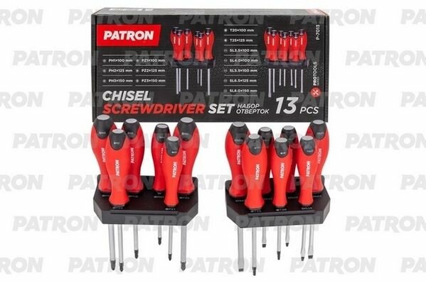 Набор отверток Patron P-7013 13 пр T25x125 мм