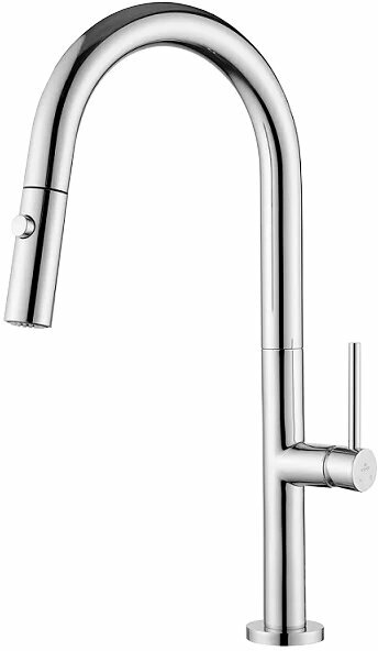 Смеситель для кухни Kaiser Merkur 26466 с поворотным изливом, хром, глянцевый, однорычажный, латунный, с керамическим картриджем