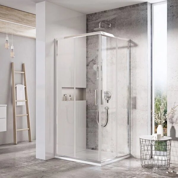 Душевой уголок Ravak Blix Slim BLSRV2-90 без поддона, стеклянный, 90x90, квадратный, раздвижной