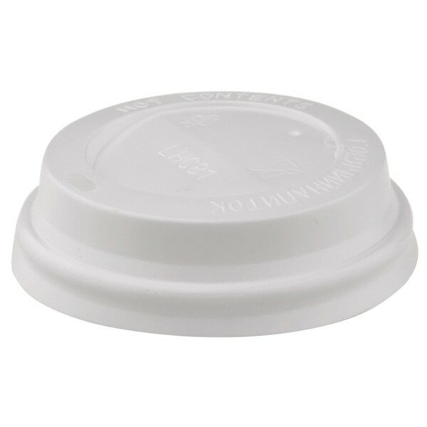 Крышка для стакана одноразовая с питейником, 100 шт, пластик, 62 мм, белый, матовый (Doppio)