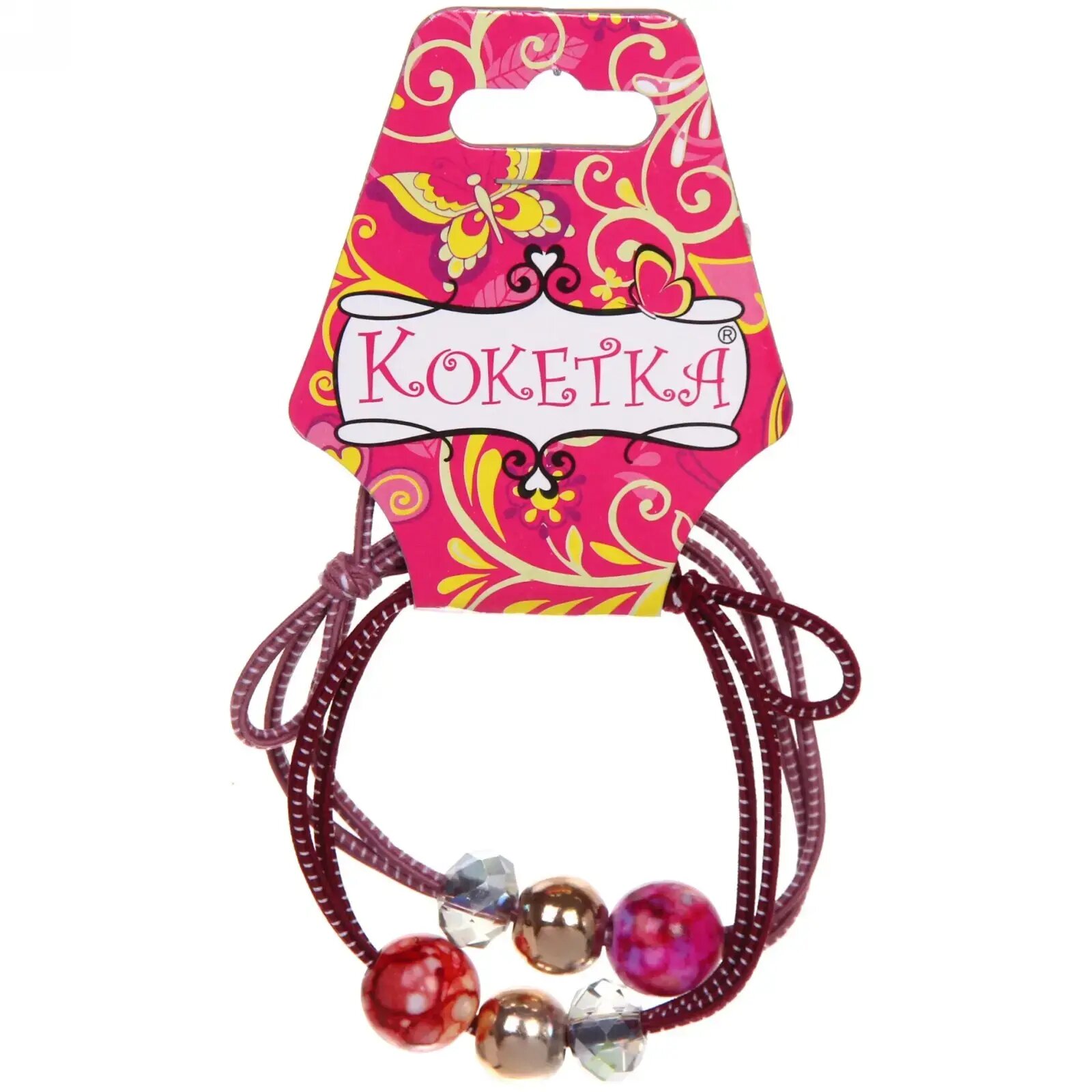 Резинка для волос «Кокетка - Your Style Малахит», d-5,5см, цвет бусин микс
