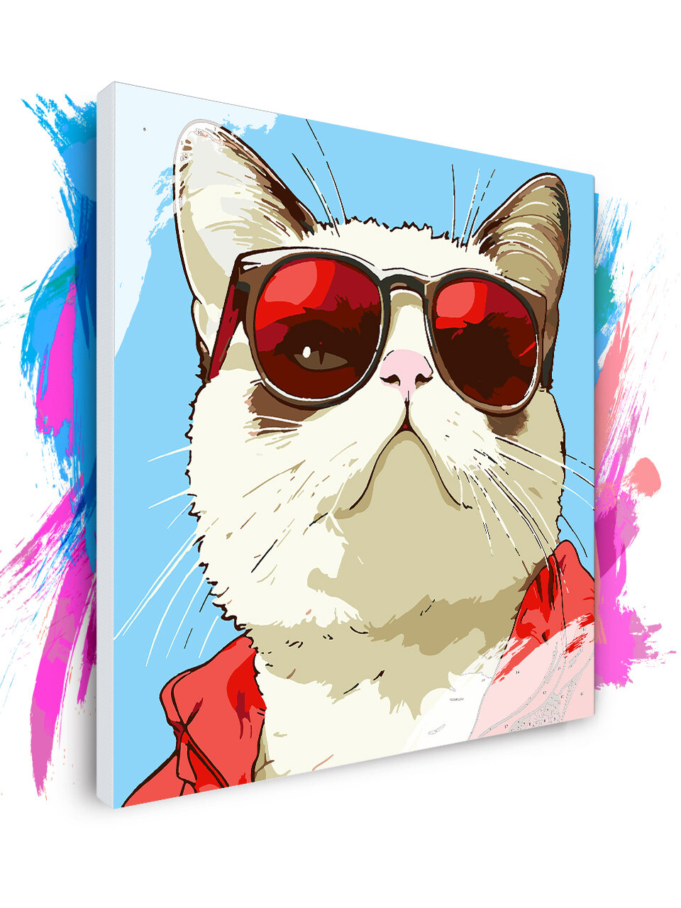 Картина по номерам на холсте Крутой кот, 50 х 50 см