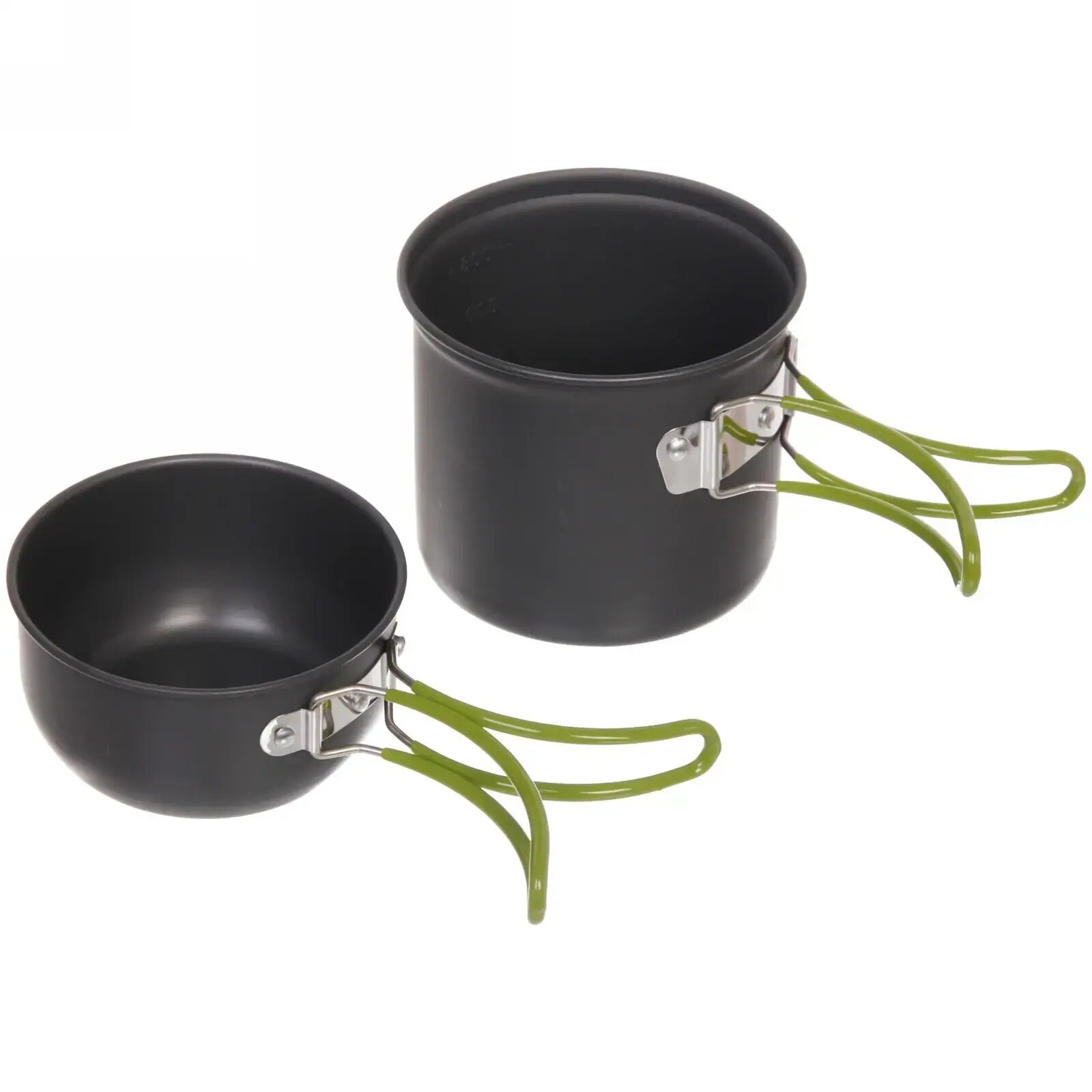 Котелок походный 0,8л с крышкой-ковшом, легкий металл, черный