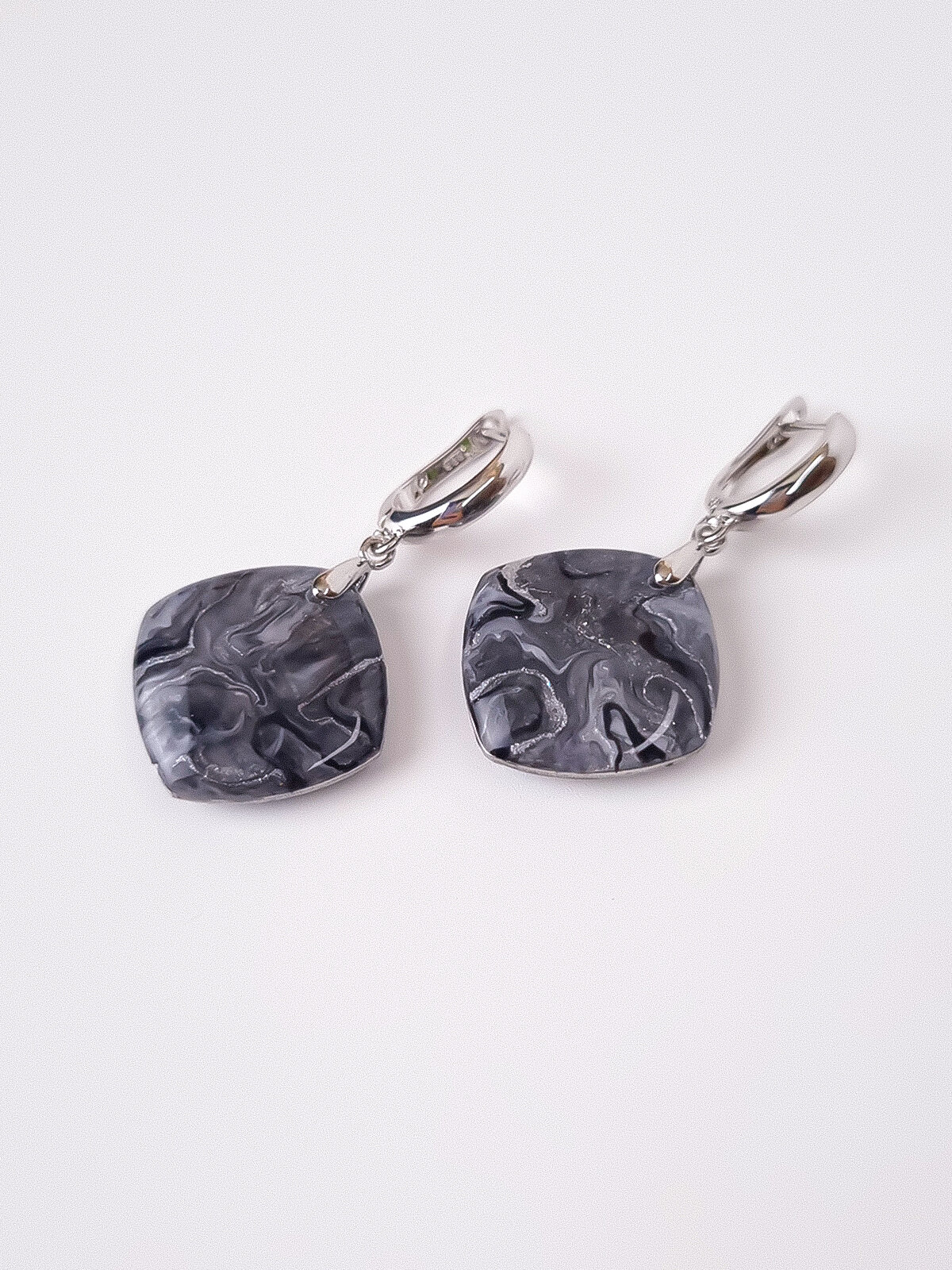 Серьги двусторонние, с подвесками BooBee Epoxy, эпоксидная смола