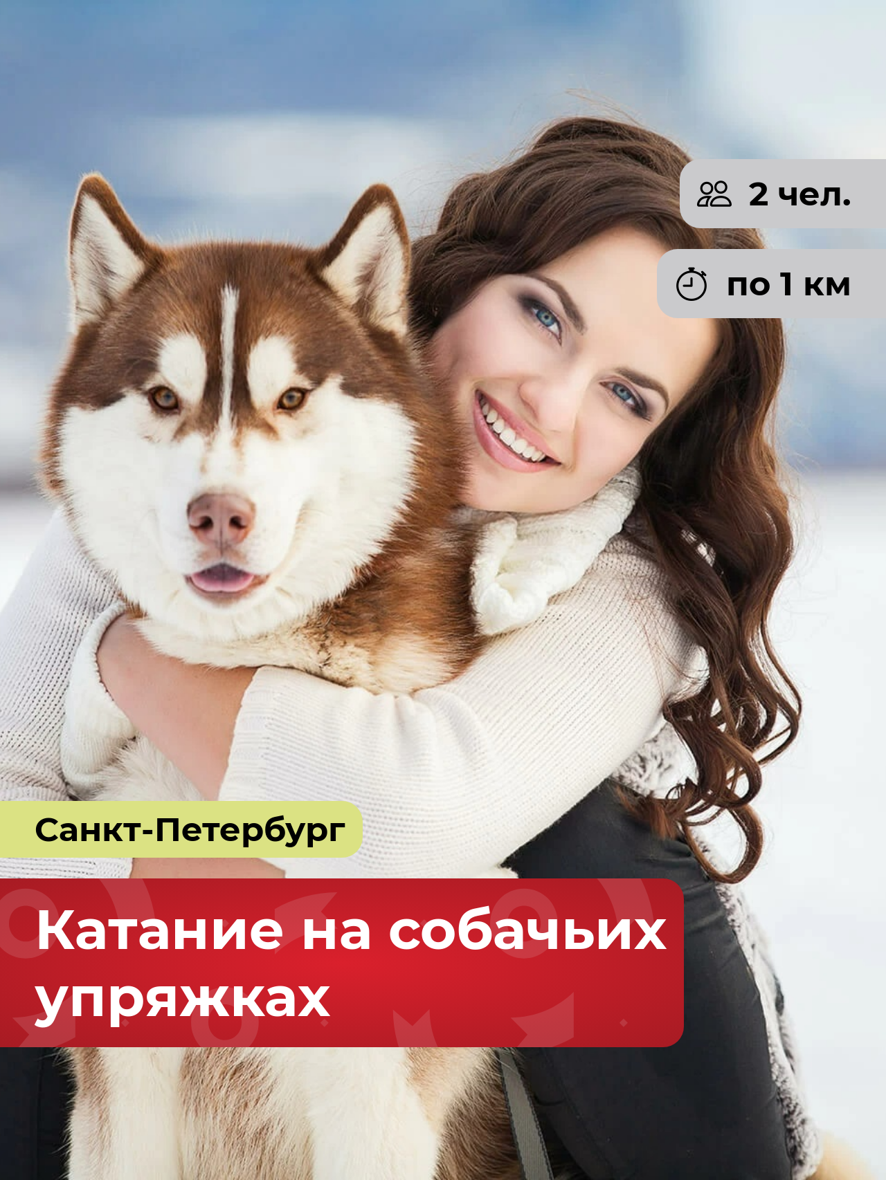 Подарочный сертификат bonodono Катание на собачьих упряжках «Зимняя любовь.», Санкт-Петербург