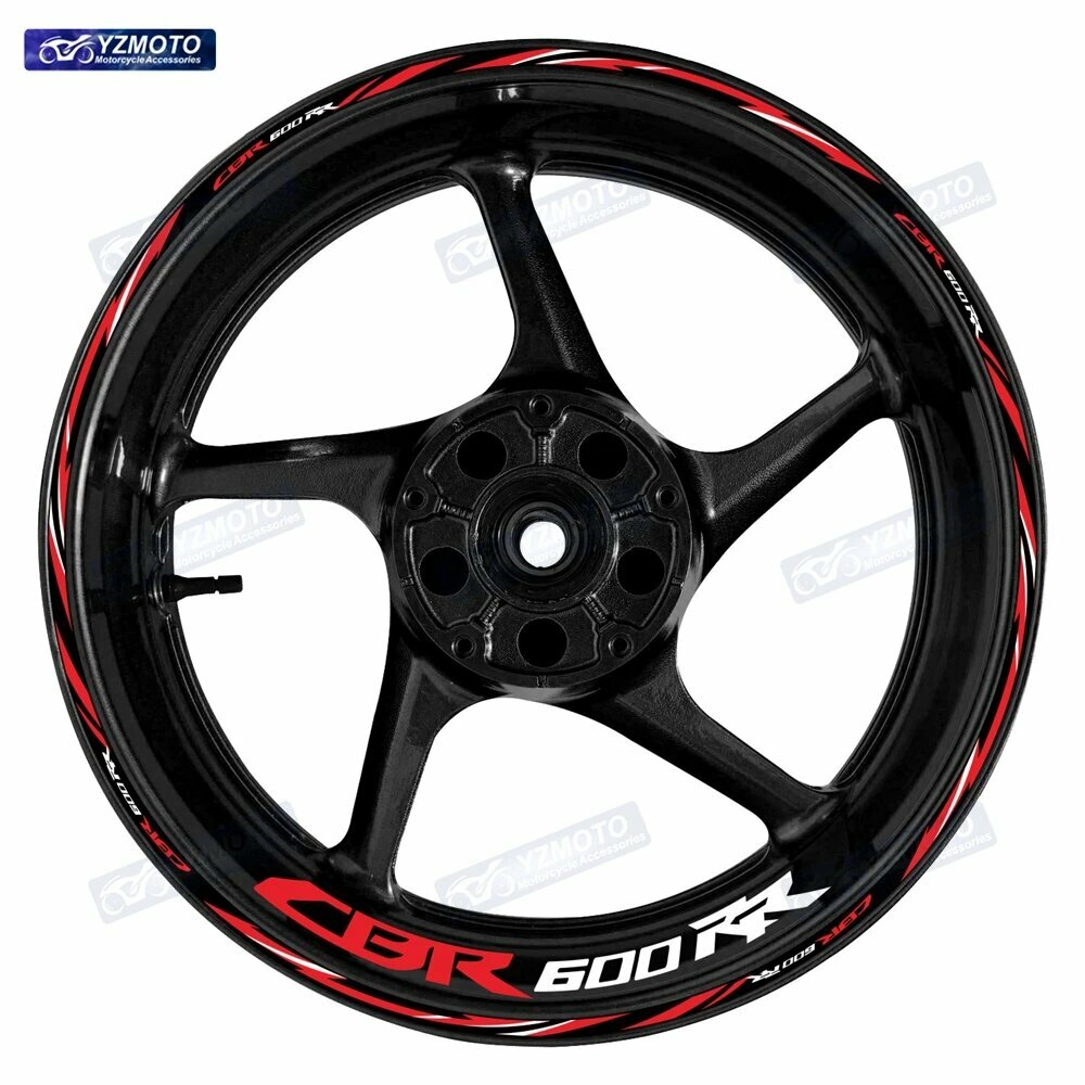 Для Honda CBR600RR мотоцикл 17-дюймовые наклейки на гоночные колеса Черный, CBR600RR-024